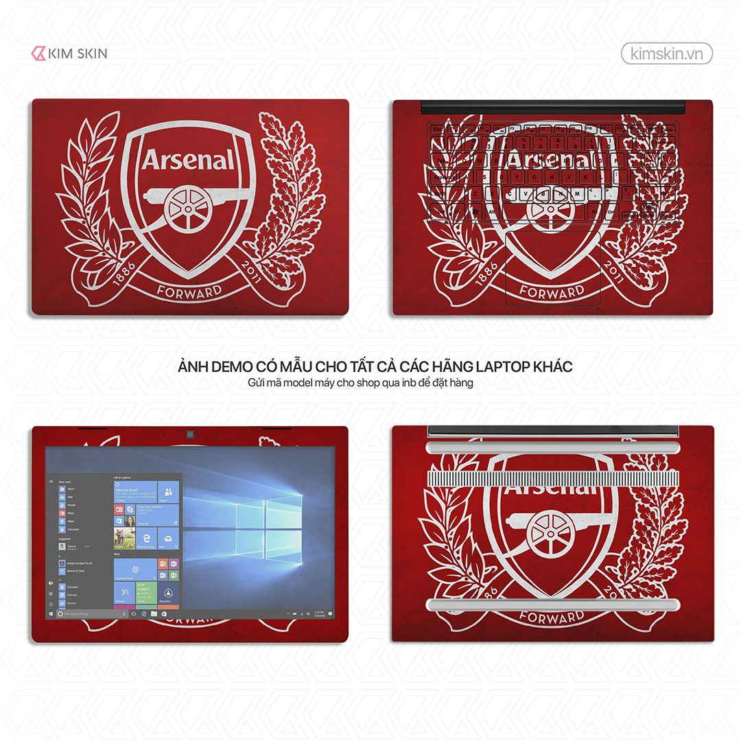 Skin Laptop Mẫu Arsenal F.C. | BĐH 018 - Kim Skin